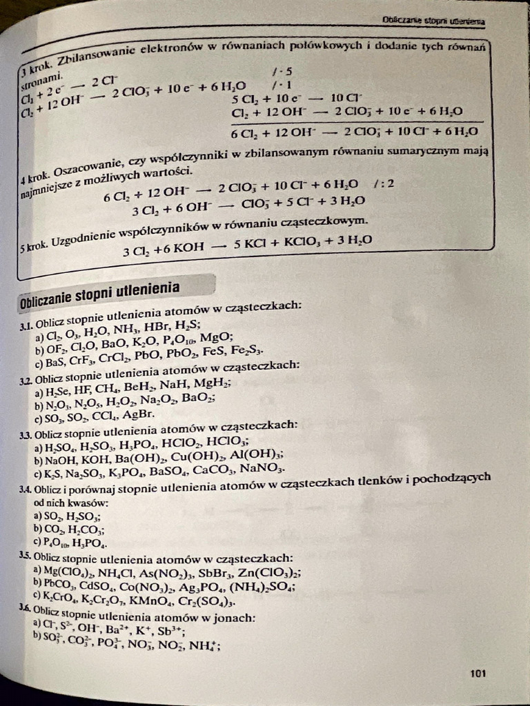 Reakcje Redoks zadania | PDF