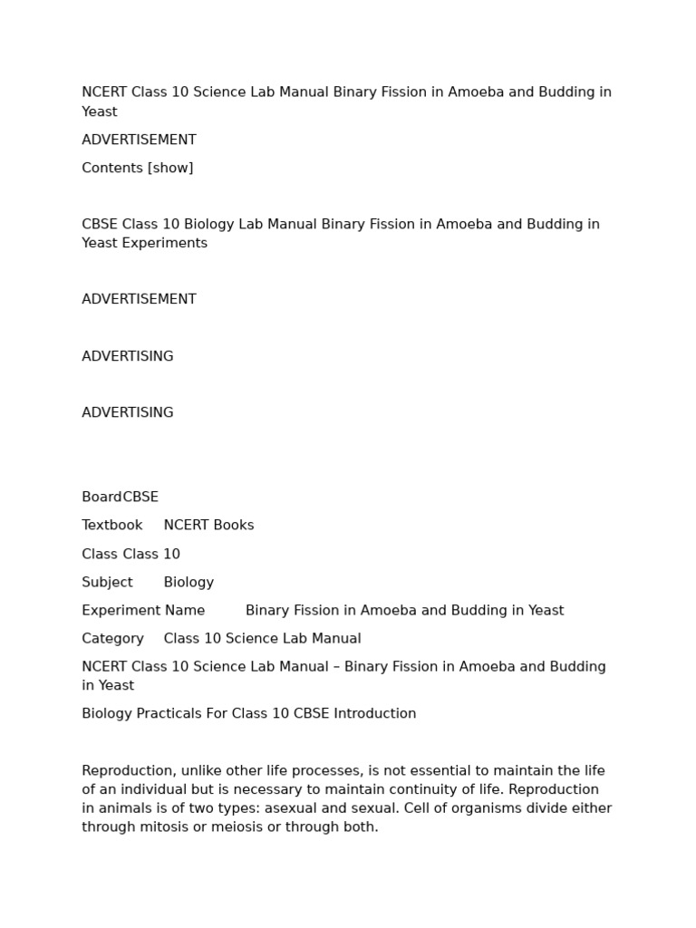 Class 10 Science Bio Record | PDF | Reproduction | Mitosis