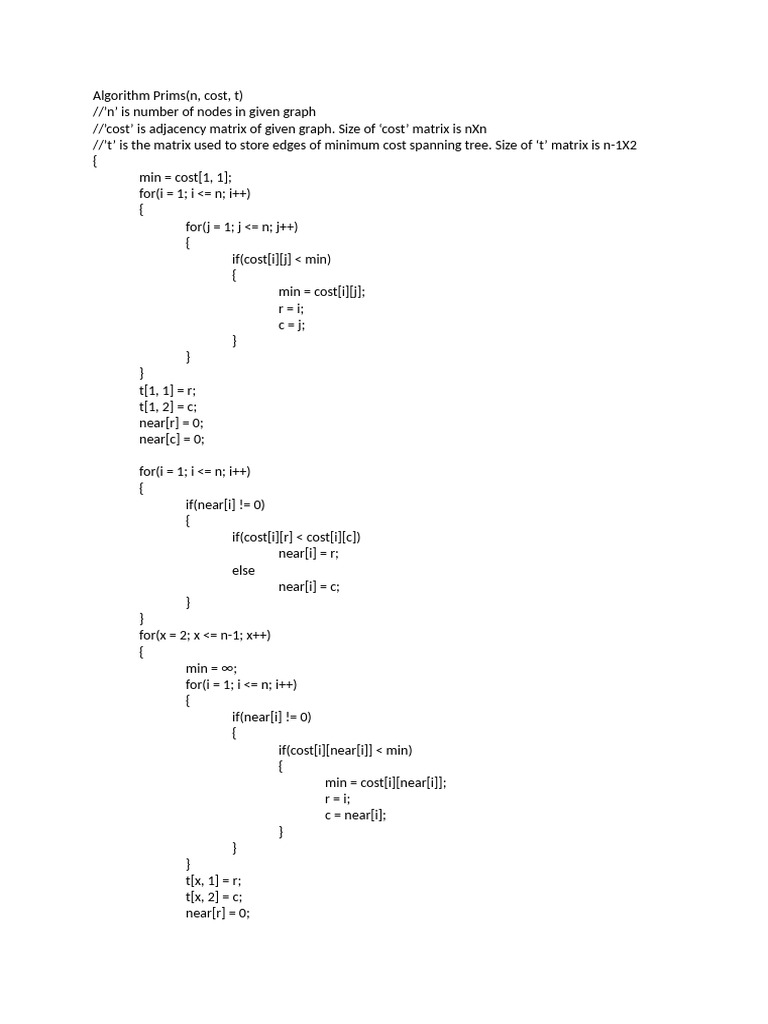 Prims Algorithm | PDF