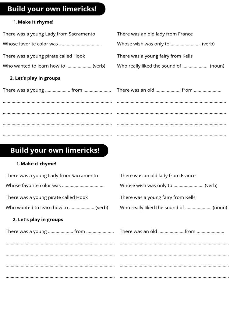 Create Fun Limericks Easily | PDF | Syntactic Relationships ...