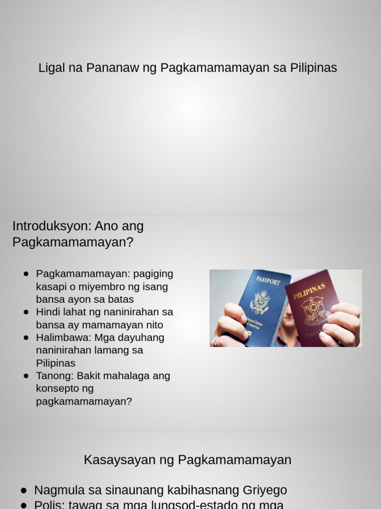 Ligal Na Pananaw Ng Pagkamamamayan 10th Grade | PDF