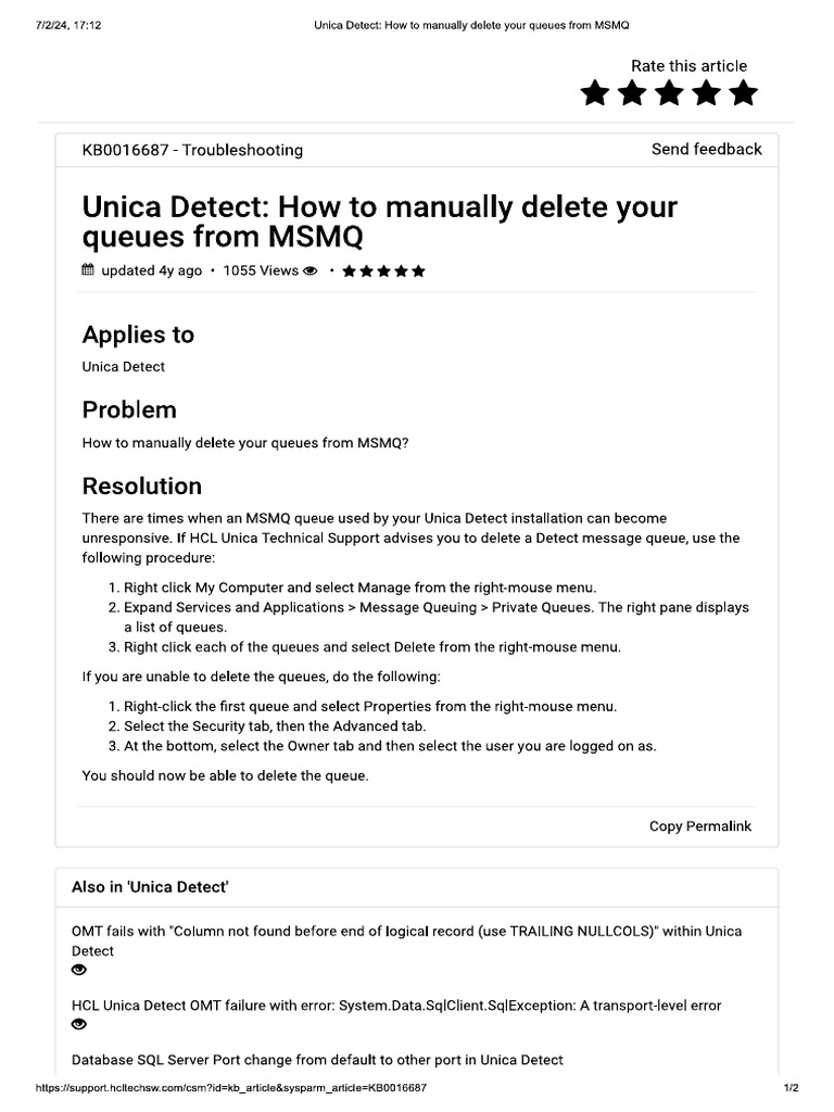 How To Manually Delete Your Queues From MSMQ | PDF