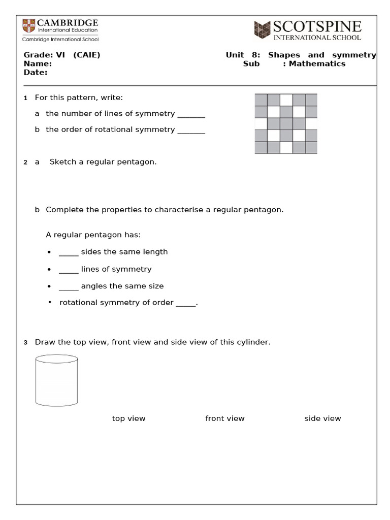G6 Math Unit8 CAIE UEA8 | PDF