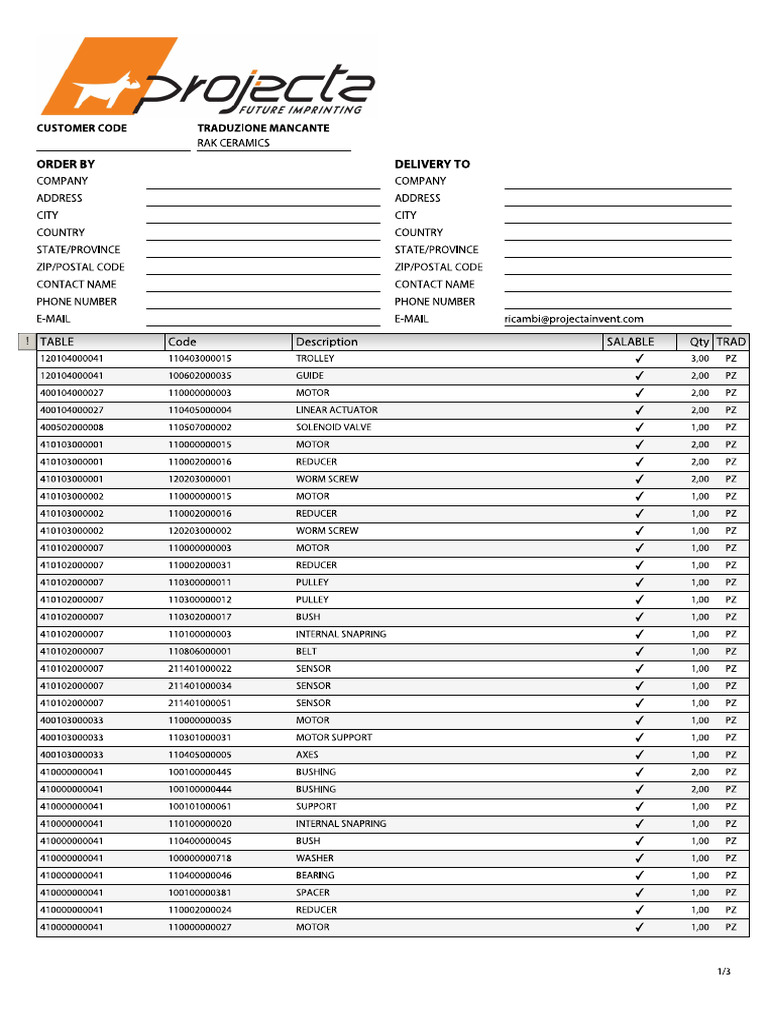 Emergency Spare Parts List | PDF