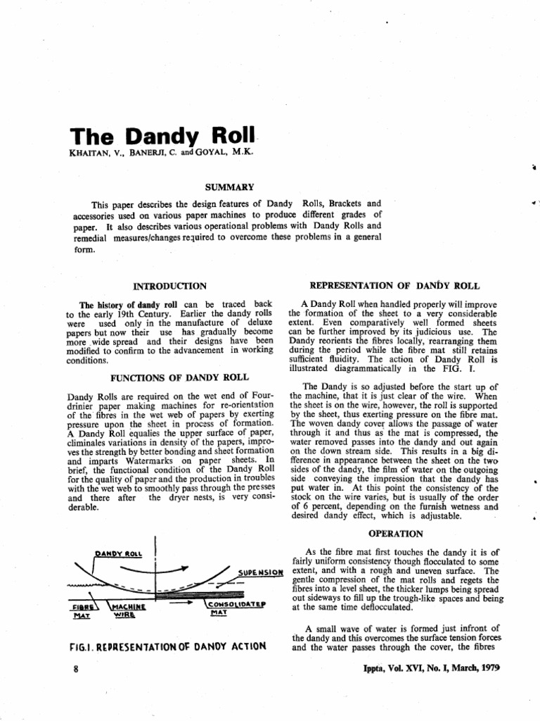 Dandy Roll Design and Operation Guide | PDF | Wire | Paper