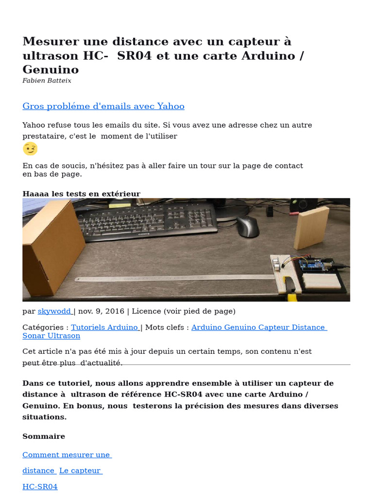 Mesurer une distance avec un capteur à ultrason HC-SR04 et une carte Arduino _ Genuino _ Carnet ...