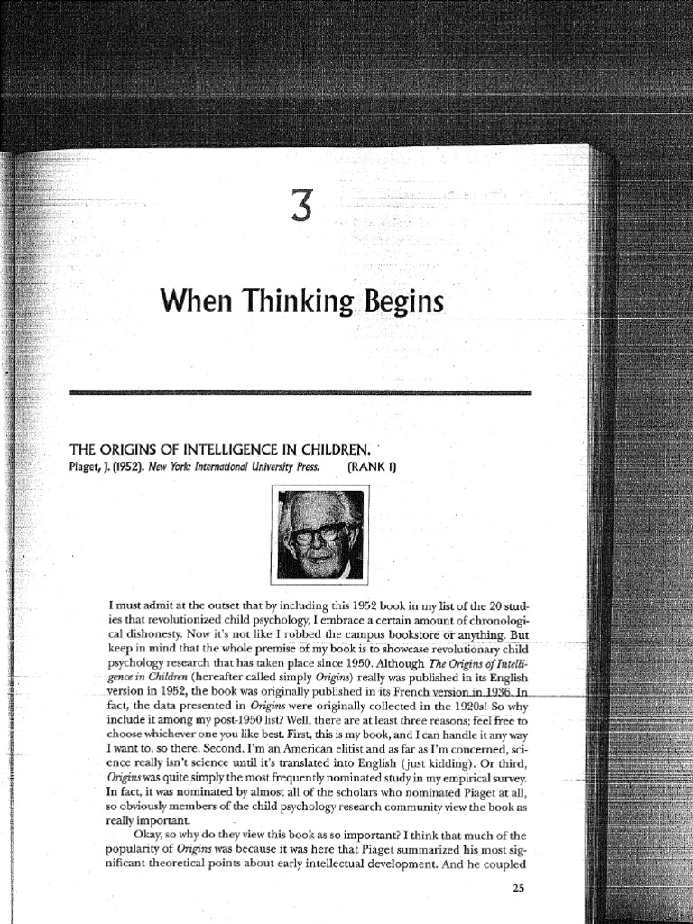 Piaget When Thinking Begins10272012 - 0000 | PDF | Schema (Psychology ...
