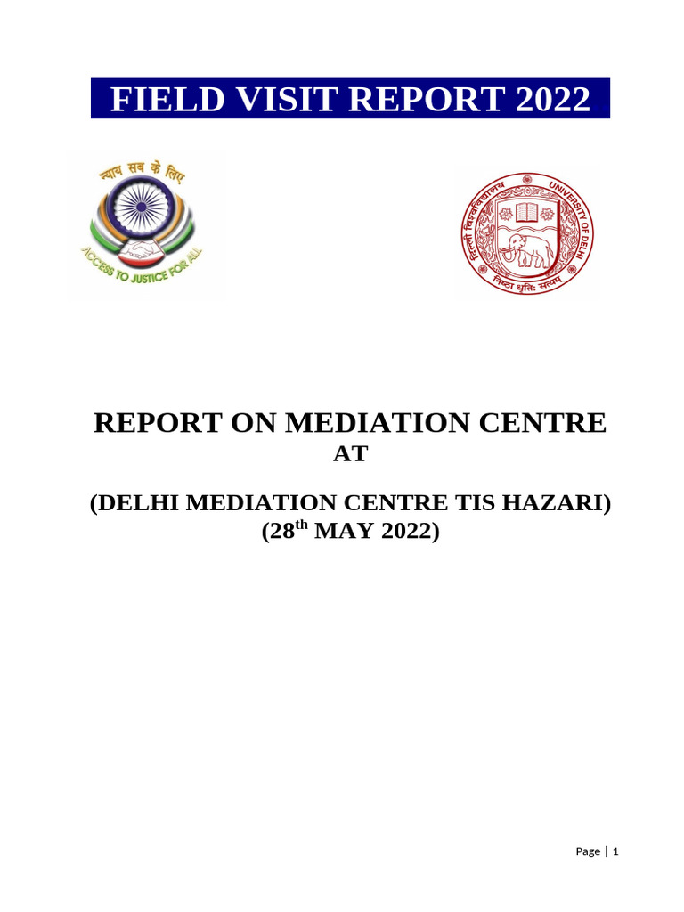 Mediation Centre Field Visit Report 2022 | PDF | Mediation | Landlord