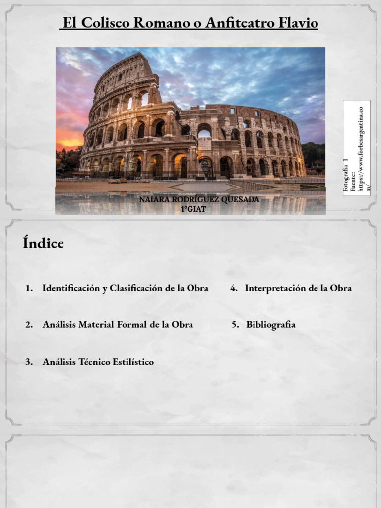 Análisis del Coliseo Romano | PDF | imperio Romano | Elementos ...