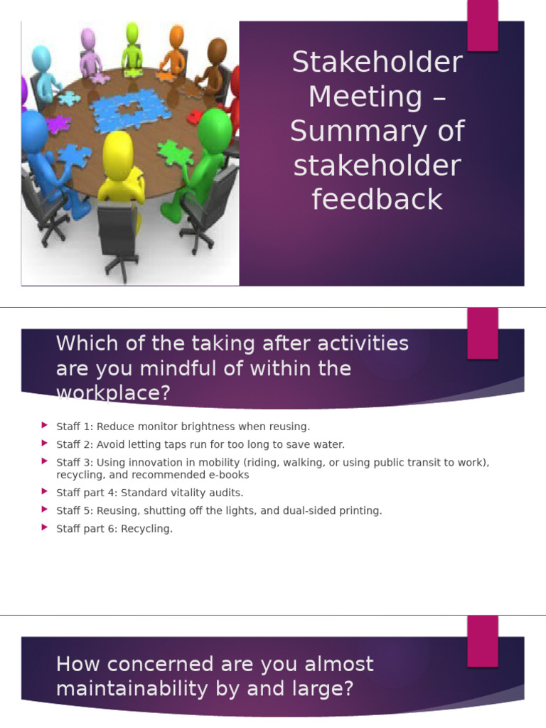 Stakeholder Meeting – Summary of Stakeholder Feedback | PDF ...