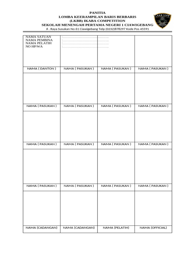 FORMULIR LKBB ICON 2025 | PDF