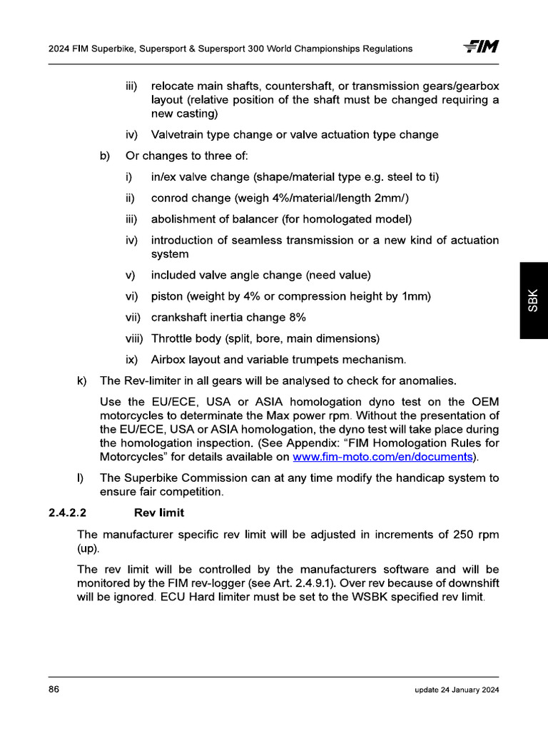 WorldSBK Rev Limits | PDF