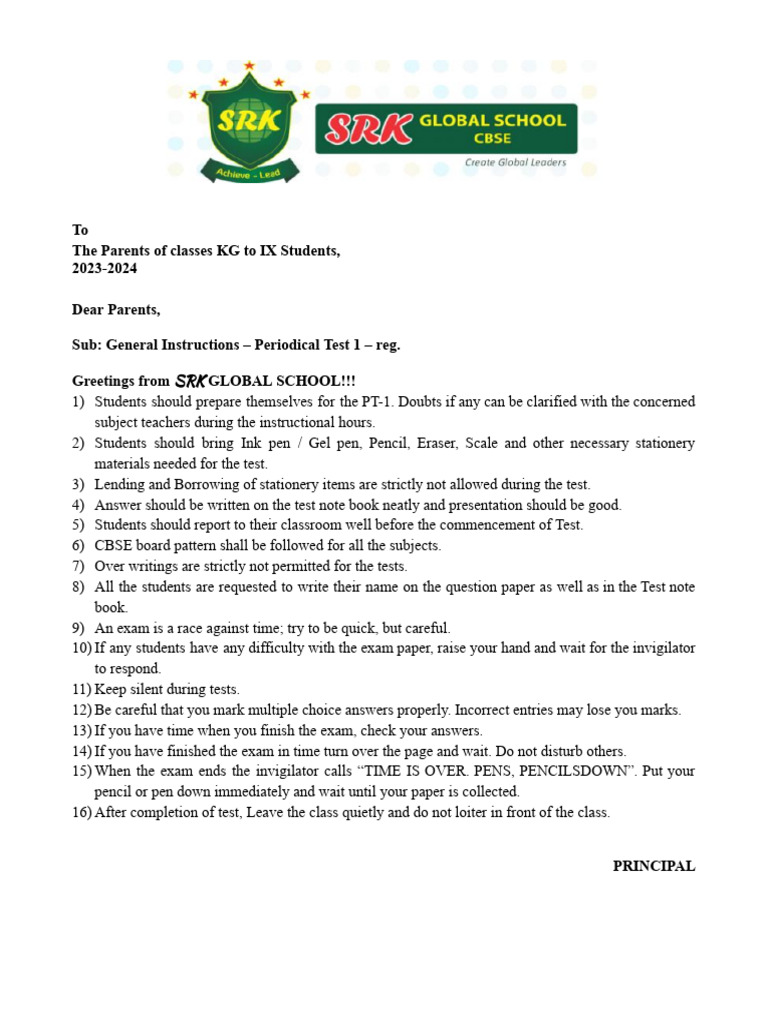 General Instructions PT1-1 | PDF