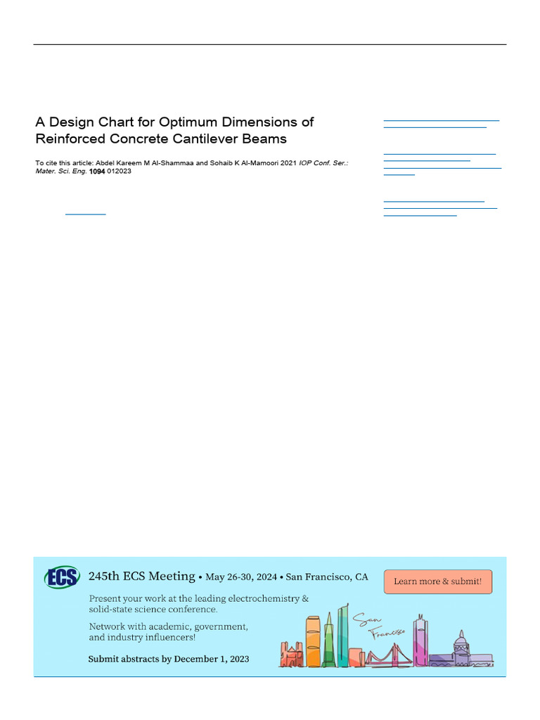 A Design Chart for Optimum Dimensions of | PDF | Beam (Structure) | Bending