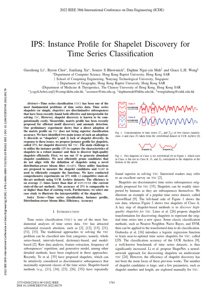 IPS_Instance_Profile_for_Shapelet_Discovery_for_Time_Series_Classification | PDF | Time Series ...