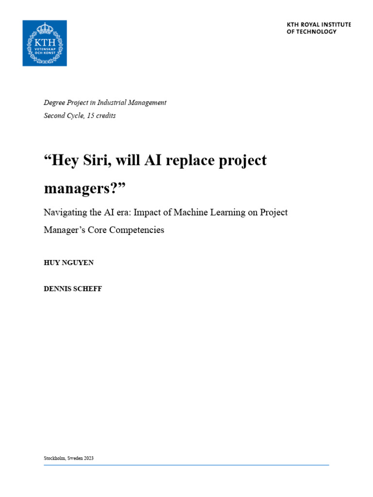 Will AI Replace Project Managers | PDF | Artificial Intelligence | Intelligence (AI) & Semantics