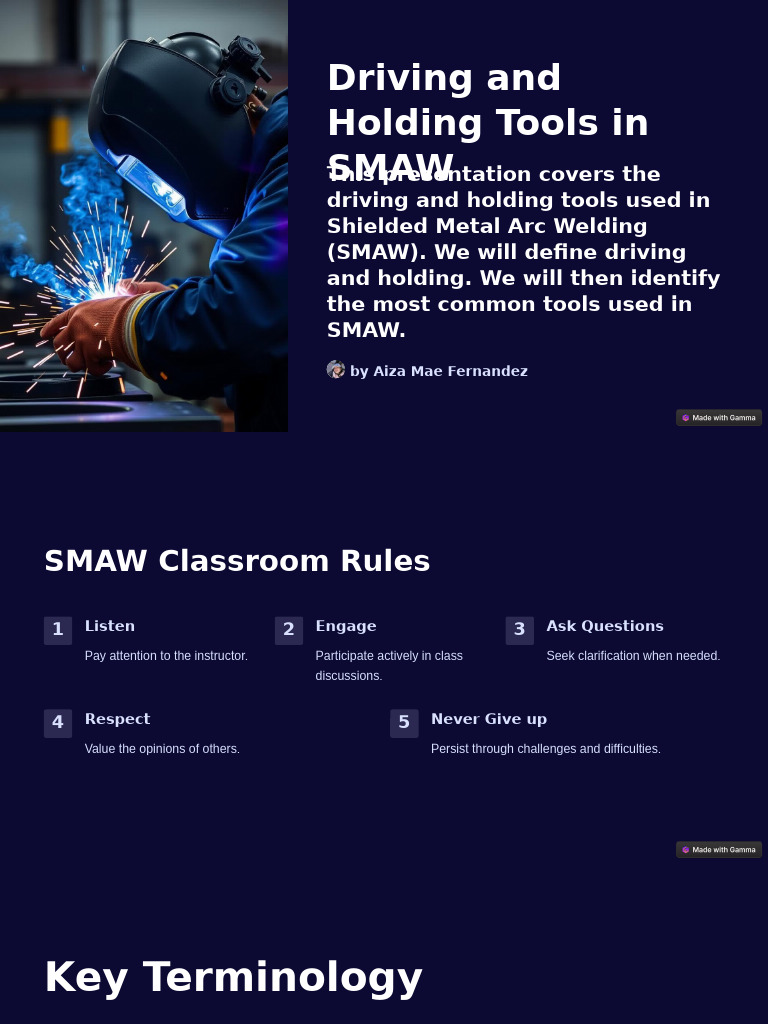 SMAW Driving and Holding Tools Guide | PDF | Screw | Nut (Hardware)