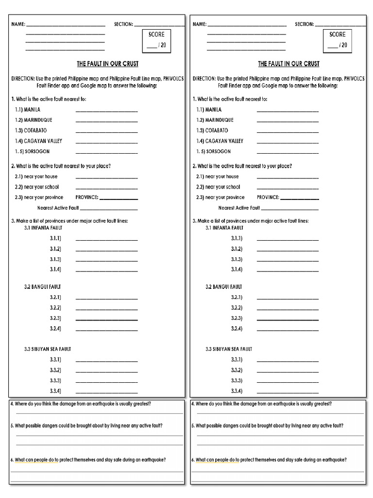 Worksheet Fault Finder 2 Columns | PDF