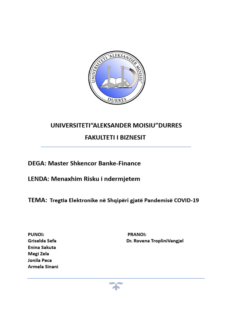 Detyra menaxhim risku | PDF