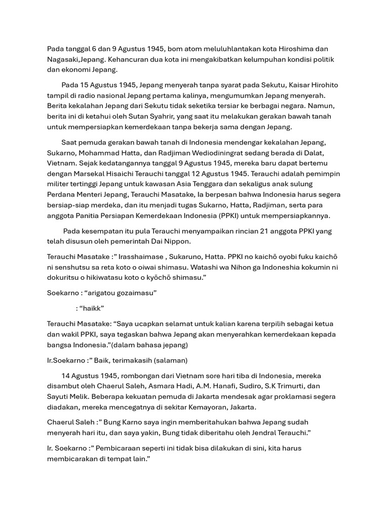 Proklamasi Kemerdekaan Indonesia 1945 | PDF