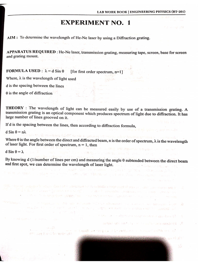 Physics Experiment | PDF