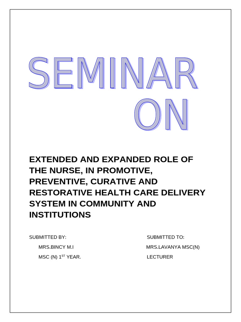 EXTENDED AND EXPANDED ROLE OF THE NURSE (2) | PDF | Nurse Practitioner | Nursing