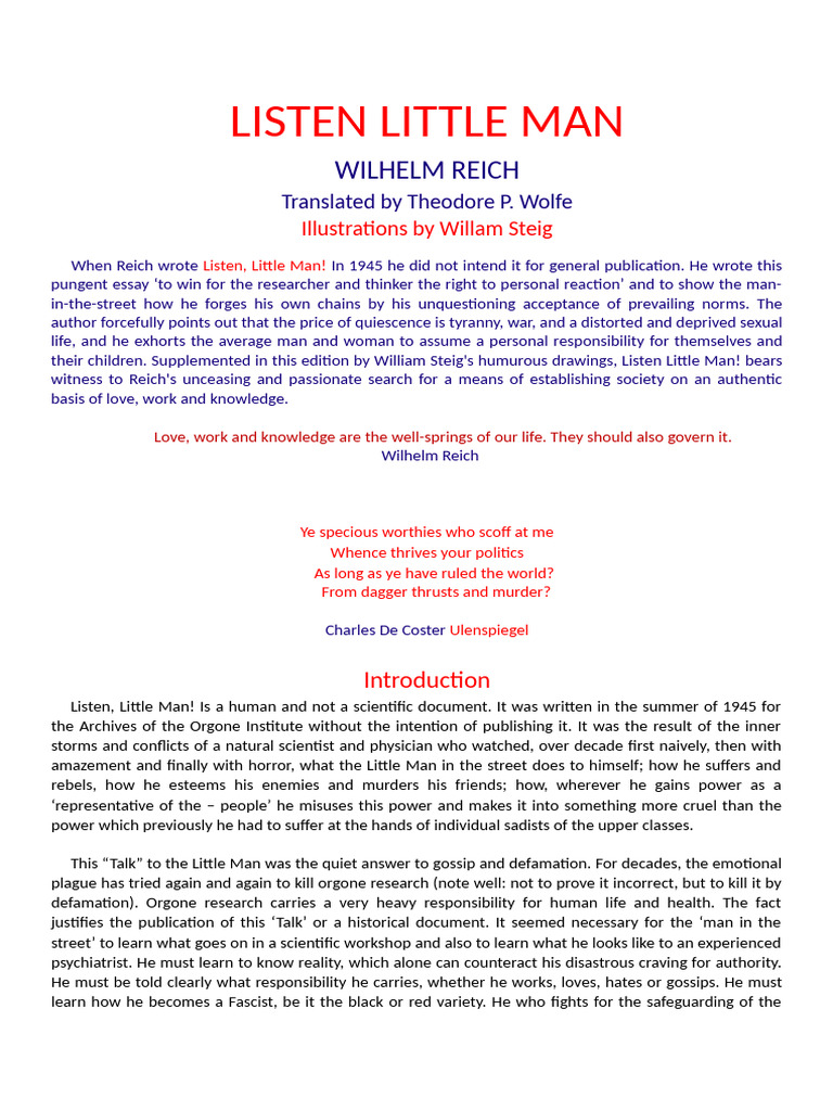 LISTEN! LITTLE MAN EDITED ENGLISH | PDF