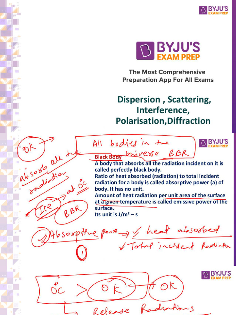 Live Class Dispersion Scattering Interference Polarization Diffraction of Light | PDF