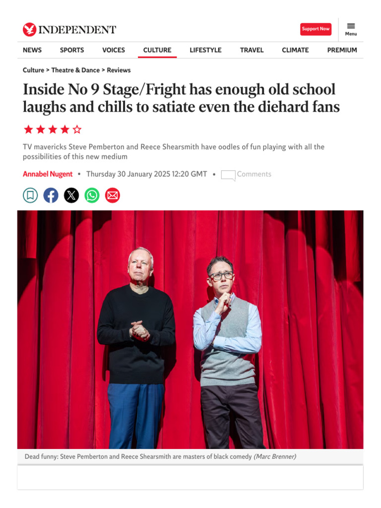 Inside No 9 Stage - Fright Review - Enough Old School Laughs and Chills ...