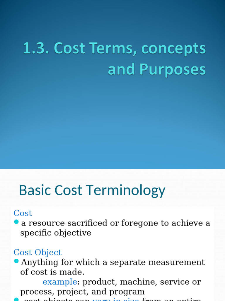 CHAP 2 Cost Terms & Concepts | PDF | Cost Of Goods Sold | Inventory