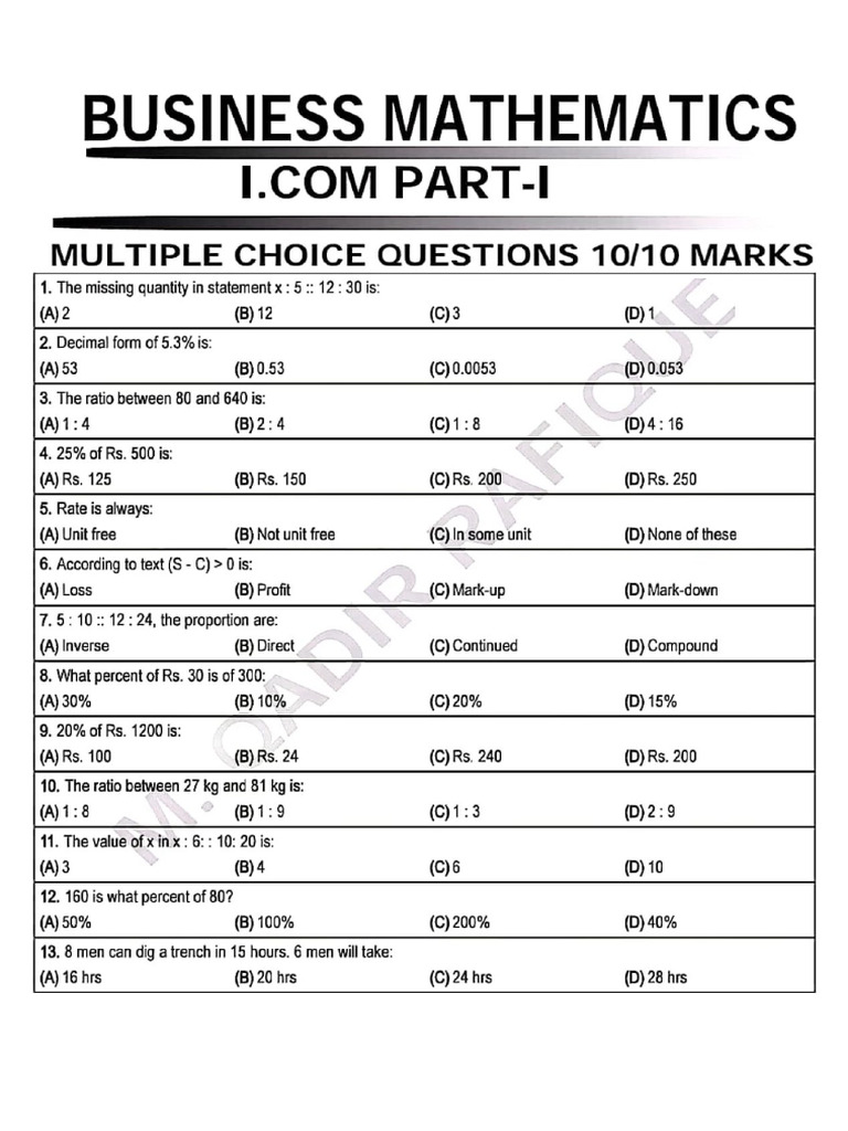 1st Year Business Mathematics Gusss Papers | PDF