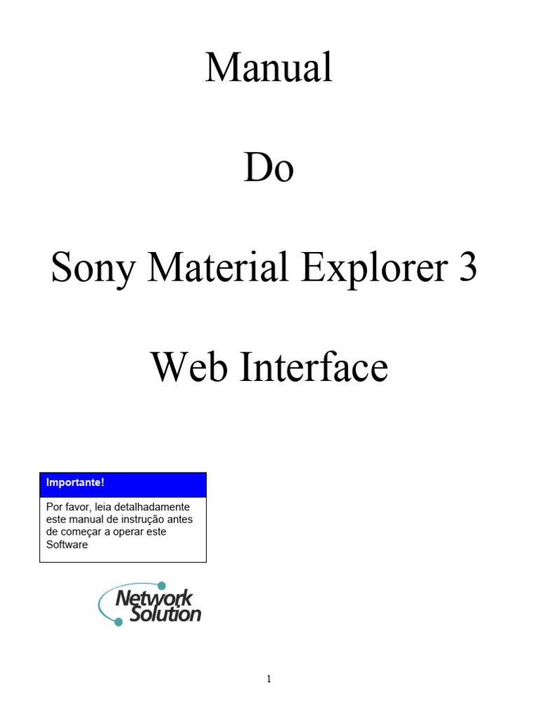 Sony Material Explorer 3 Web Interface | PDF | Rede mundial de ...