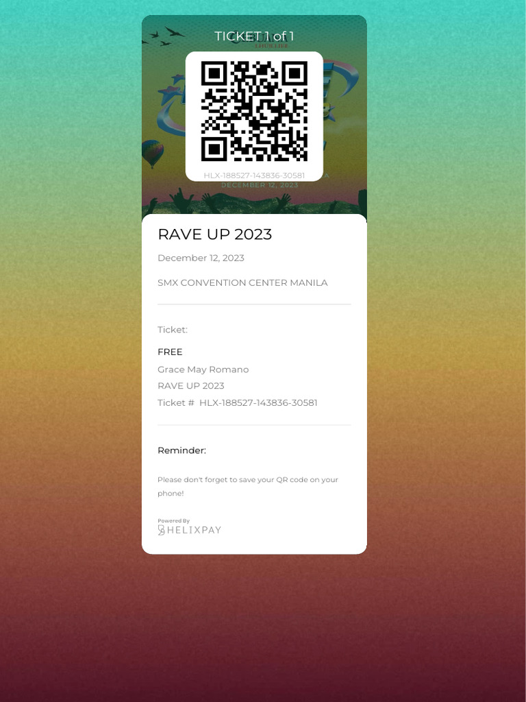 RAVE UP 2023 Free Entry Reminder | PDF