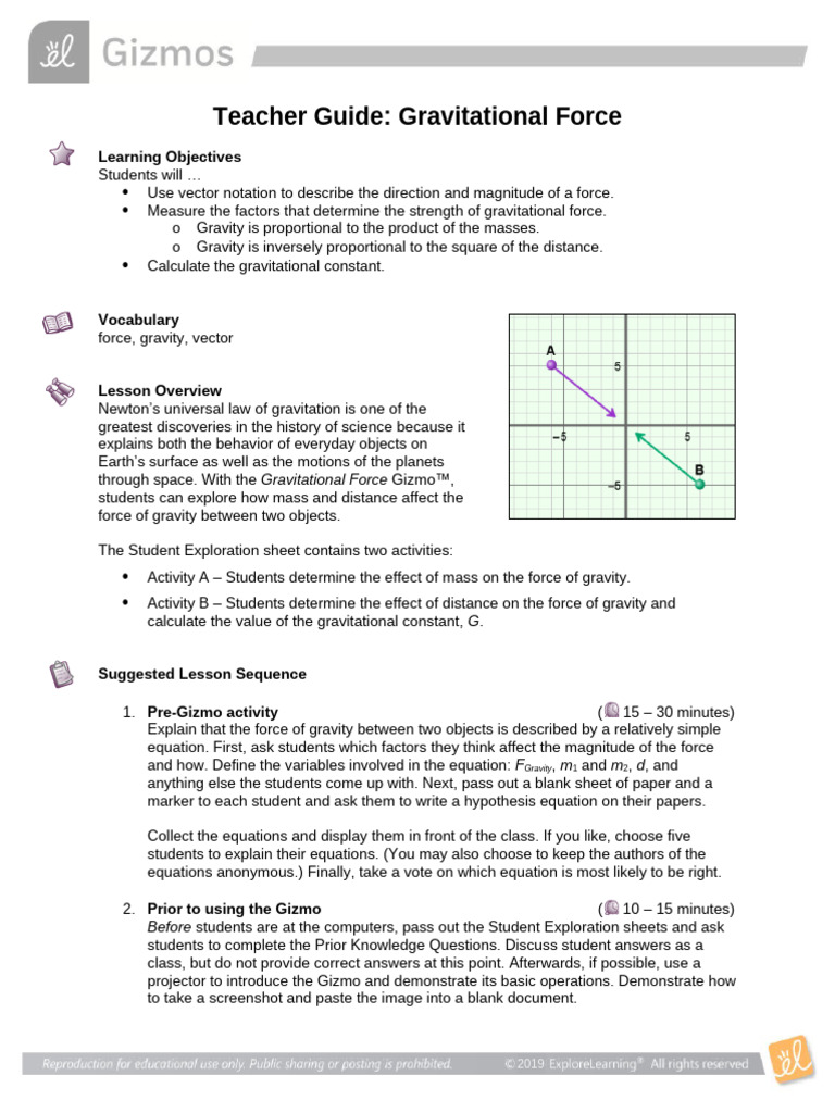 Gravitational Force TG | PDF | Force | Gravity
