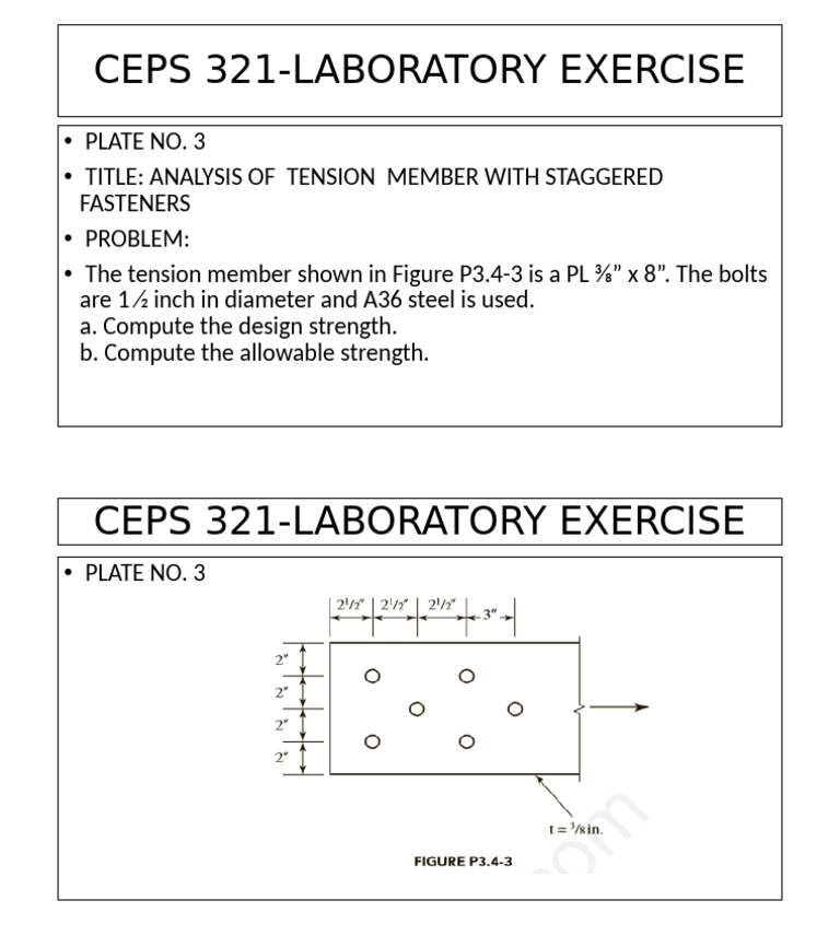 Tension Member Analysis with Staggered Fasteners | PDF