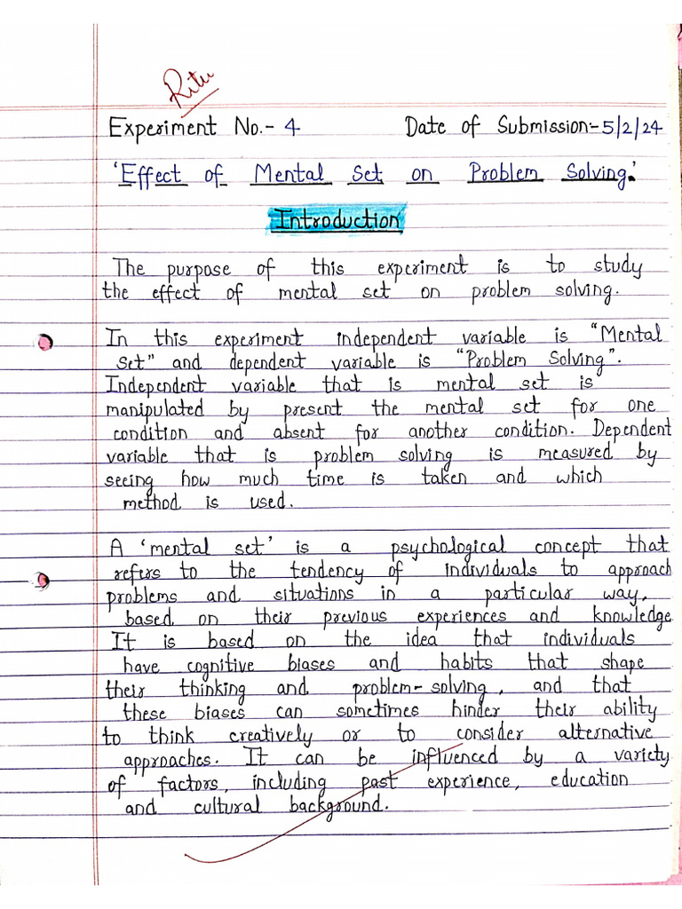Experiment 4 Psy. | PDF