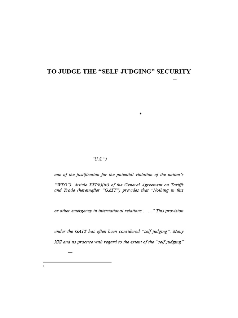 Tsai-fang Chen-To Judge the “Self-judging” Security Exception under the ...