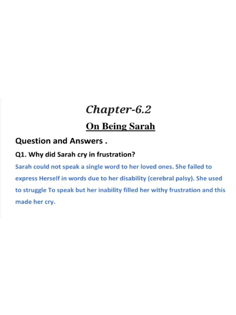 7th, 6.2, On Being Sarah | PDF