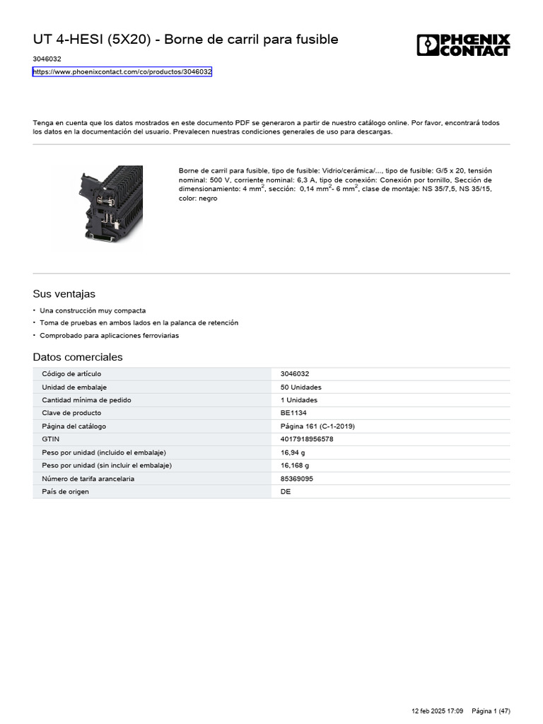 Phoenix Contact 3046032 Es | PDF | Materiales