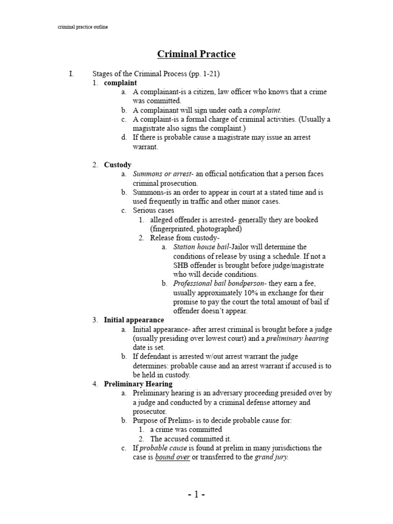 Criminal Practice Process Overview | PDF | Grand Jury | Arrest