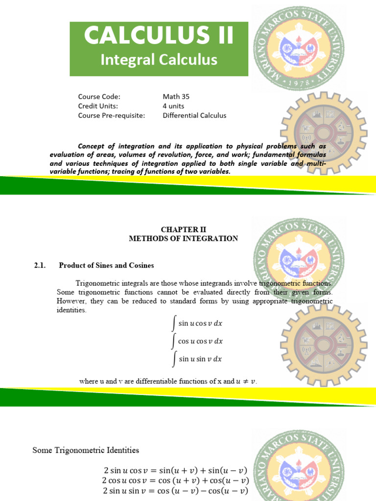 Methods of Integration Part 1 | PDF | Trigonometric Functions | Functions And Mappings