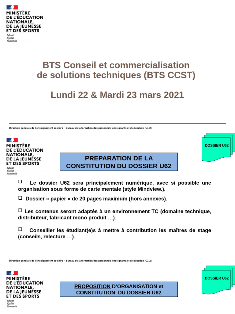 4) PNF Mars 2021-Dossier U62 Possible | PDF | Enseignants | Pédagogie