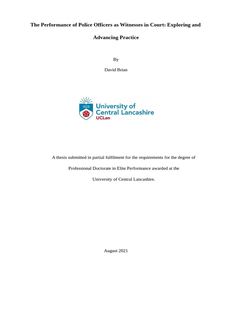 Police Witness Performance in Court | PDF | Witness | Attitude (Psychology)