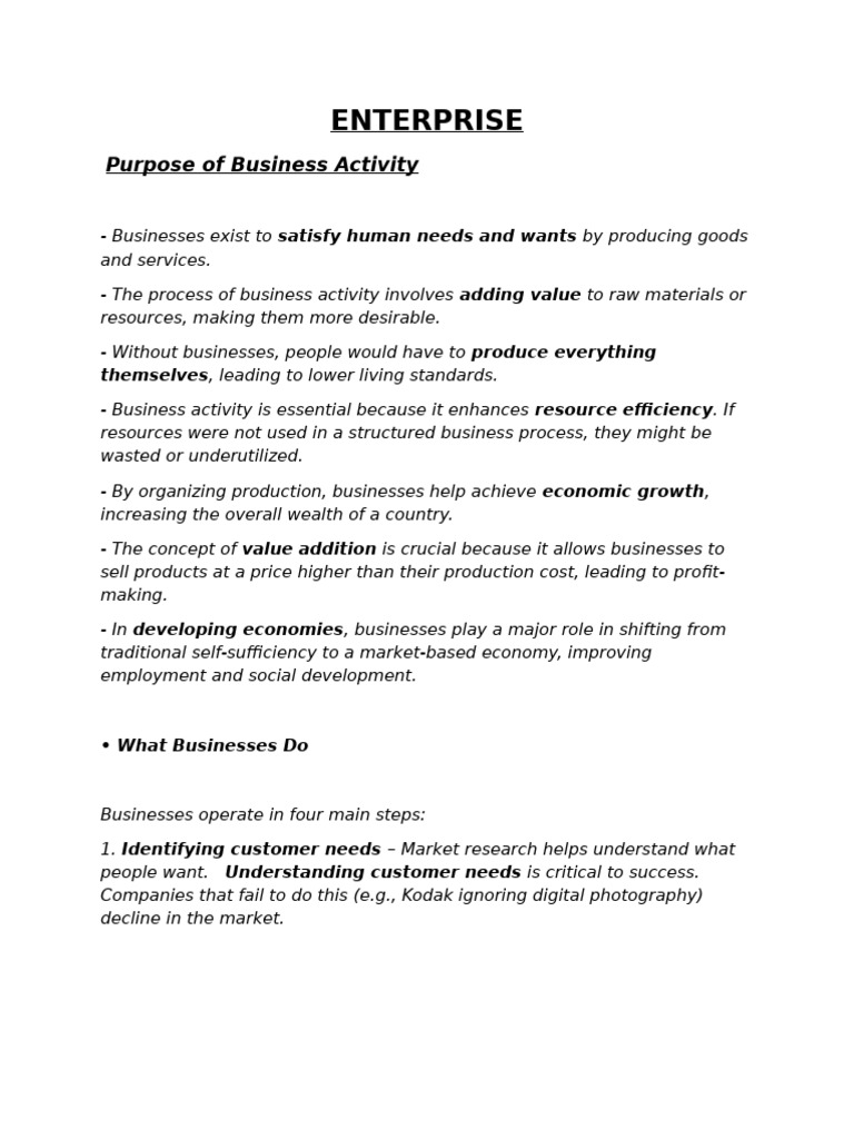 Understanding Business Enterprise Concepts | PDF | Entrepreneurship ...
