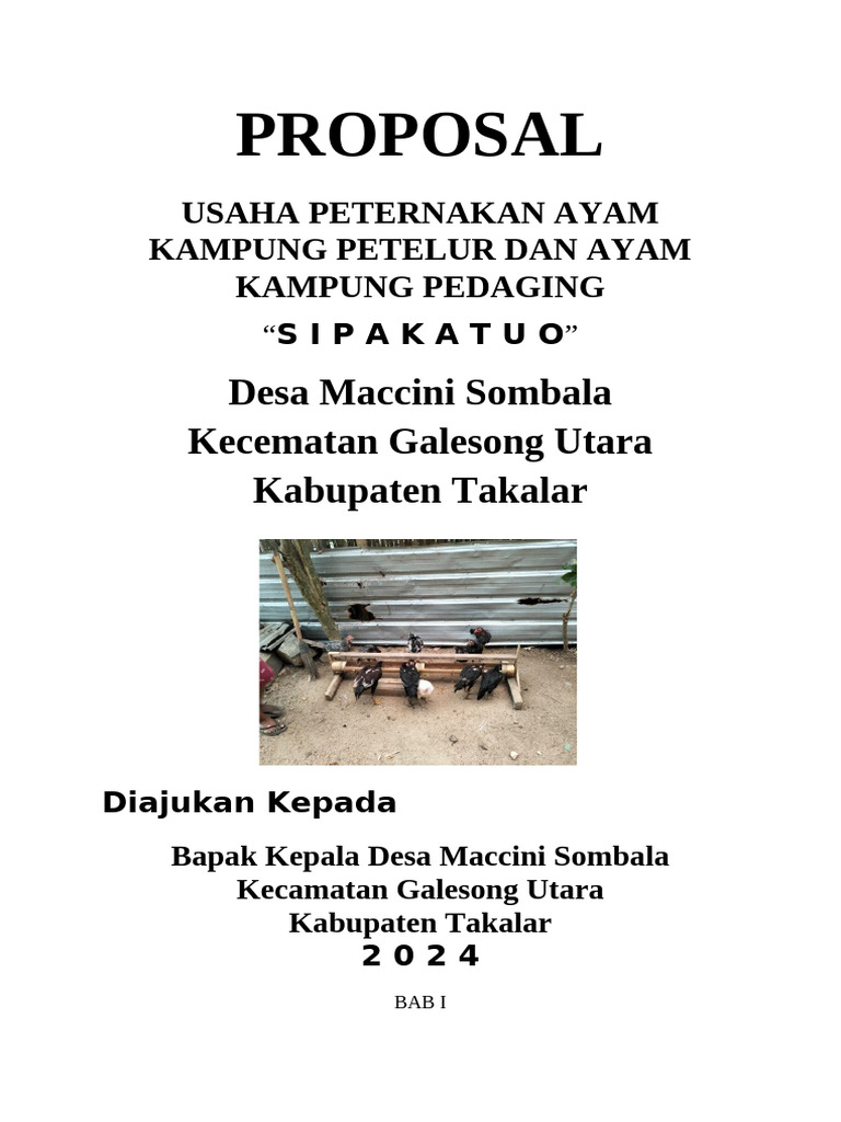 Proposal Ayam | PDF