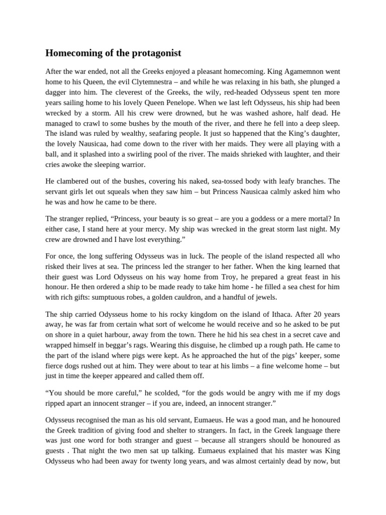 Homecoming | PDF | Odysseus | Penelope