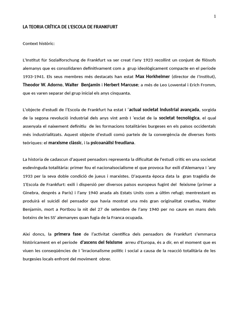 La Teoria Crítica de L | PDF