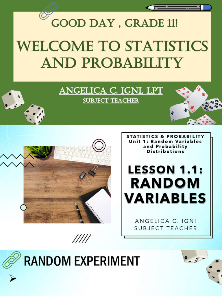STAT Lesson-1.1-Random-Variable | PDF | Random Variable | Experiment