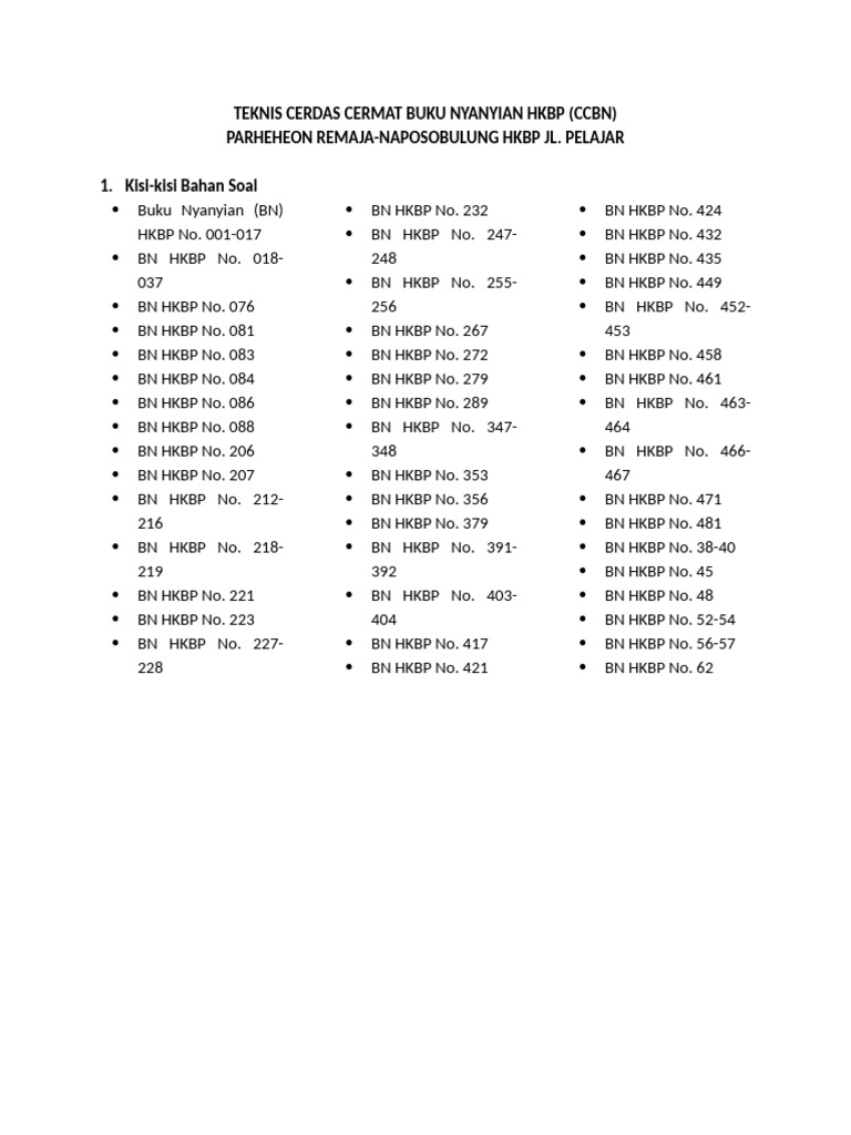 Teknis Lomba Ccbn-2 | PDF
