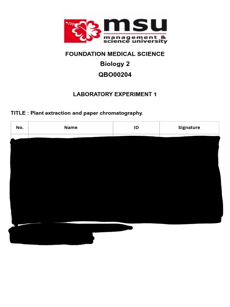 Plant Pigment Extraction via Chromatography | PDF | Photosynthesis ...